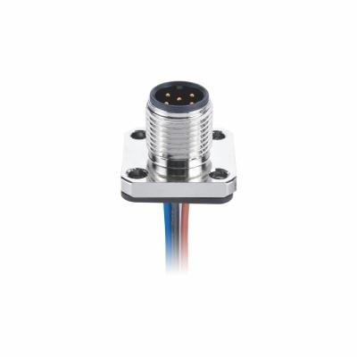 China A Coded M12 Circular Connector 3 Pin PG9 Male Panel Flange Type for sale