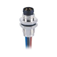 China Panel M8 Circular Connector 4Pin A Code Male Front Rear Mount With 0.5M Single Wires for sale