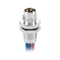 China Panel Mount Male M8 Power Connector 4Pin With 0.2M Single Wires for sale