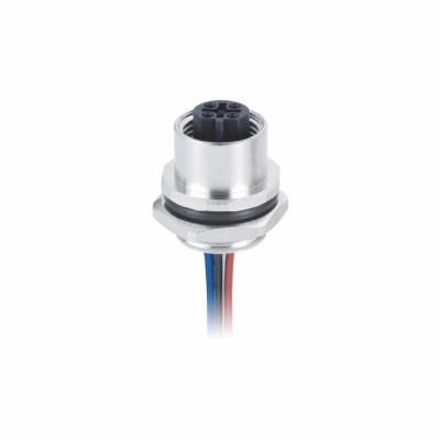 China Panel Mount Profibus Connector M12 B Coded Connector PG9 Rear Fastened for sale