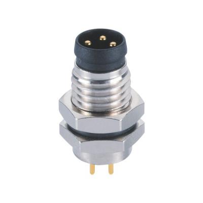 China PCB Contacts M8 Waterproof Connector A Code Male Panel Mount 3 4 5 6 8 Pin for sale