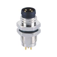 China PCB Contacts M8 Waterproof Connector A Code Male Panel Mount 3 4 5 6 8 Pin for sale