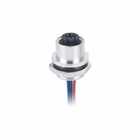 China 4A 250V M12 Circular Connector 4 Pin D Code Female Rear Fastened For Automotive for sale