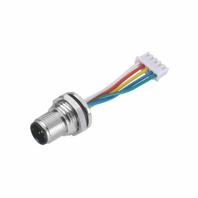 China Panel Mount Electric M12 Circular Connector Front Side Fastening With JSTXH for sale
