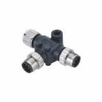 China M12 NMEA 2000 Tee Connector Female To Male X 2 Shielded O Ring FKM IP67 IP68 for sale