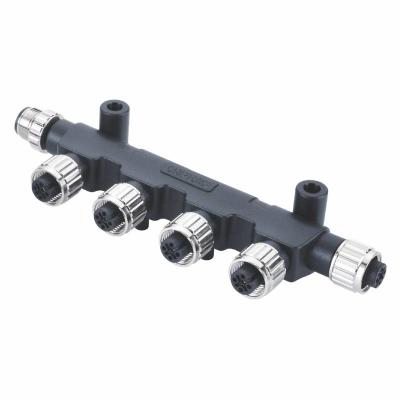 China M12 NMEA 2000 Cables 4 Way T Connector 5Pin Unshielded Boat Cordsets for sale