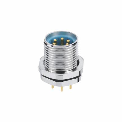 China PCB Dip Soldering Mini Change Connectors PG13.5 Chassis Side Thread 4 Pin Panel Mount for sale