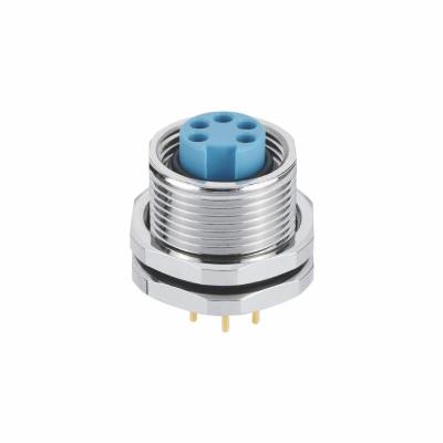 China Mini Change Panel Mount Receptacle A Code PCB Contacts Front Fastening for sale
