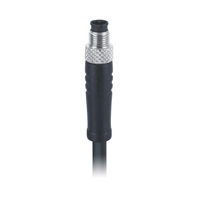 China Male M5 Circular Connector A Code 3Pin Molded With 1M PVC Unshielded Cable for sale