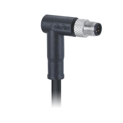 China UL Certified M5 Right Angle Connector TPU Over Molding Brass Contact for sale