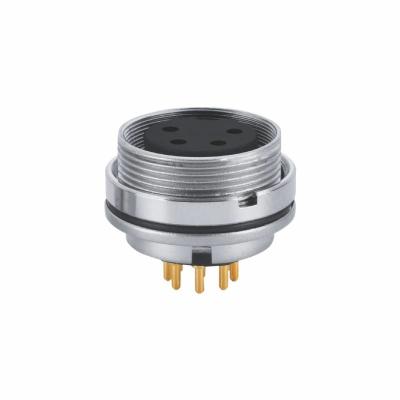 China M16 Female Panel Mount Connector 4 Pin PCB Contacts Front Fastened for sale