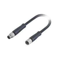 China 3Pin Molded M5 Circular Connector Male To Female Connector With 1M PVC Cable for sale