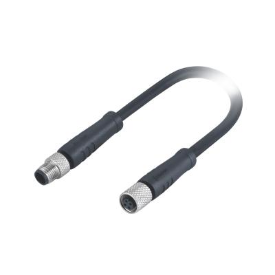 China 3Pin Molded M5 Circular Connector Male To Female Connector With 1M PVC Cable for sale