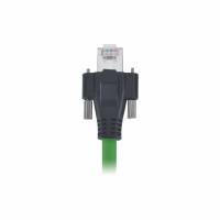 China Green PVC RJ45 Patch Cord Locking Screw 1.5A Cat5e Ethernet Patch Cable for sale