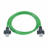 China Green PVC RJ45 Patch Cord Locking Screw 1.5A Cat5e Ethernet Patch Cable for sale