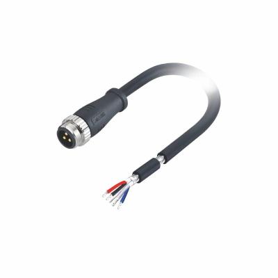 China Double Ended M16 3 Pin Connector A Code 1m Unshielded PVC PUR Male To Female Cable for sale