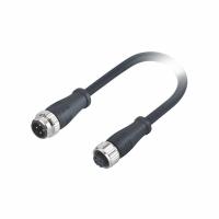 China Double Ended M16 3 Pin Connector A Code 1m Unshielded PVC PUR Male To Female Cable for sale