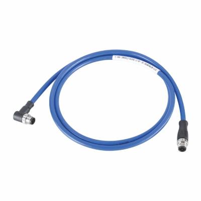 China Cat 5e SFTP Industrial Ethernet Cable M12 D Code 4Pin Male Connectors 2x2x22AWG for sale