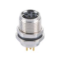 China A Code Female M8 Circular Connector 5Pin Panel Front Mount PCB Contacts for sale