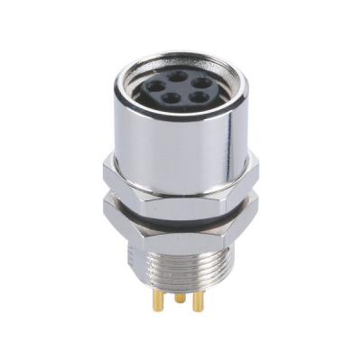 China 3A 30V M8 5 Pin Connector Panel Mount PCB Contacts For Sensors for sale