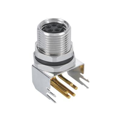 China Female M8 Cable Connector Panel PCB Contacts Shielded Connector for sale