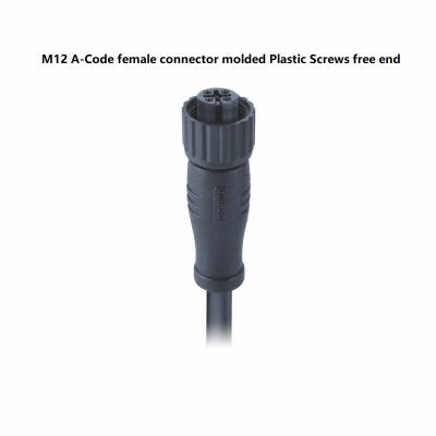 China 4A 250V Sensor Actuator Cable Unshielded Plastic free end M12 8 Pin Female Cable for sale