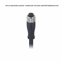 China S Code M12 Female Connector Free End EMI Shielded Connector For AC Applications for sale