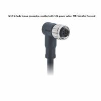 China S Code M12 Female Connector Free End EMI Shielded Connector For AC Applications for sale