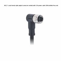 China Robotics M12x1 4 Pin Connector Shielded 15m T Code Balck M12 Power Cable for sale