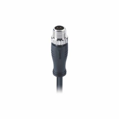 China 1m M12 5 Pin Shielded Cable 16A 690V AC  AWG 14 TPU Over Molding for sale