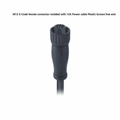 China UL Approvals Sensor Actuator Cable M12 S Code 3pin Female Connector for sale