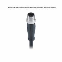 China Waterproof M12 A Coded 5 Pin Connector SUS 316 Stainless Steel Screw Free End for sale