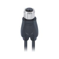China M12 A Code 8Pin Female Circular Connector Y-Splitter Molded Un-Shielded Cable for sale