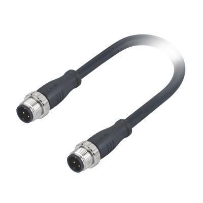 China 3Pin Unshielded Sensor Actuator Cable M12 A Code Male To Male Circular Connector for sale