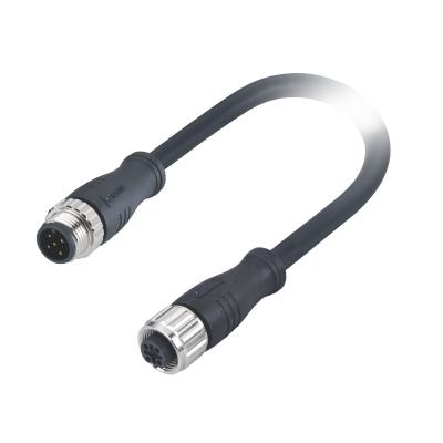 China 4A 60V Sensor Actuator Cable AWG 22 M12 A Code Male To Female 5Pin Connector for sale
