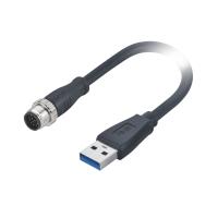 China 1A 30V M12 To USB Cable AWG 24 IEC 61076 2 101 Standard IP60 for sale
