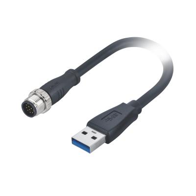 China 1A 30V M12 To USB Cable AWG 24 IEC 61076 2 101 Standard IP60 for sale