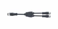 China Oil resistant M12 Y Splitter Cable A Code 5 Pin M12 To M8 Cable for sale