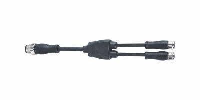 China Oil resistant M12 Y Splitter Cable A Code 5 Pin M12 To M8 Cable for sale