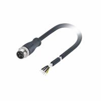 China M12 Circular Male Connector 4Pin Molded With PVC Power Cable T Connector for sale
