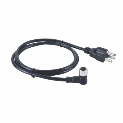 China AWG16 M12 Power Cable S Code Female To NEMA 5 15P USA Power Plug for sale