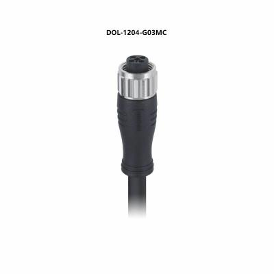 China Sensor Actuator M12 Female Cable 3m T Code 4Poles Female Connector Unshielded Free End for sale