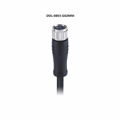 China PVC A Code M8 Sensor Cable Unshielded Straight 0.25mm2 Wire gauge for sale