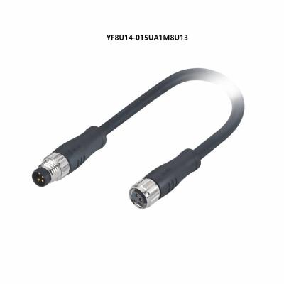 China IP67 Actuator M8 Sensor Cable Male To Female Connector 4 Pin 1.5M for sale