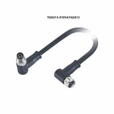 China Actuator Male To Female M8 Sensor Cable AWG 24 Right Angled 60V for sale