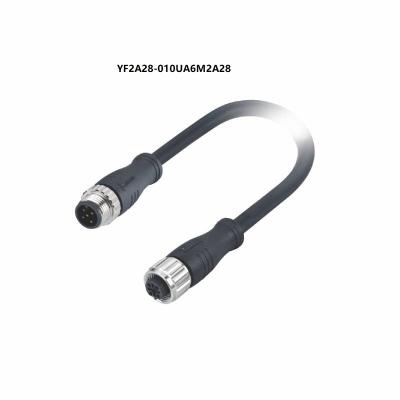 China EMI Shielded M12 Sensor Cable A Code Male To Female 8Pin Connector for sale