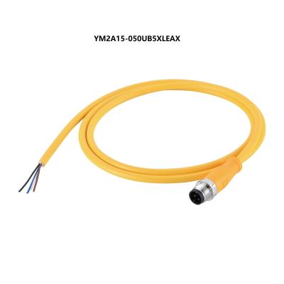 China M12 Sensor Actuator Cable Male 5pin 5M IEC 61076-2-101 Brass Phosphor Bronze Contact for sale