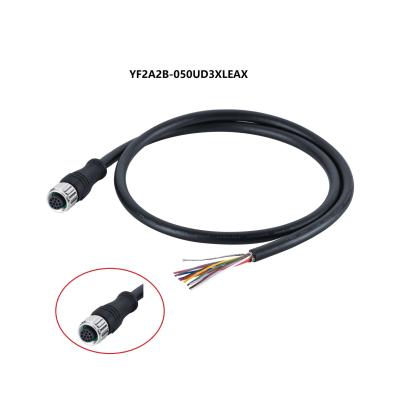 China 5m 12Pin Sensor Actuator Cable PUR Jacket M12 A Coded Female Connector Shielded for sale
