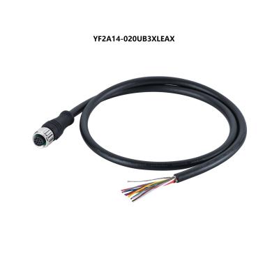 China 4Pin 2m Sensor Actuator PUR Jacket A Coded Cable M12 Female Connector for sale