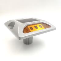 China Road Raised Pavement Marker 6 LED Chips Metal Square Raised street Cat Eye Rechargeable Solar Road Stud for Parking Lot for sale